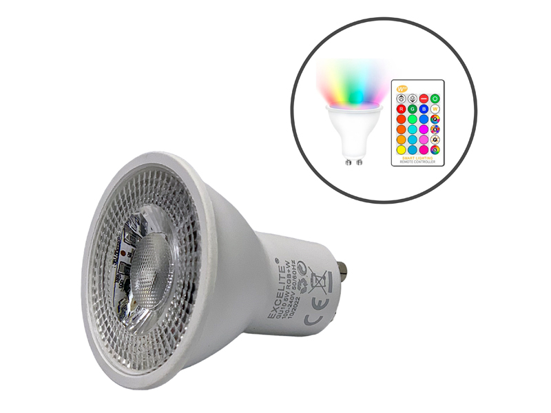 LED GU10 5W RGB + BLANCO REGULABLE escelite